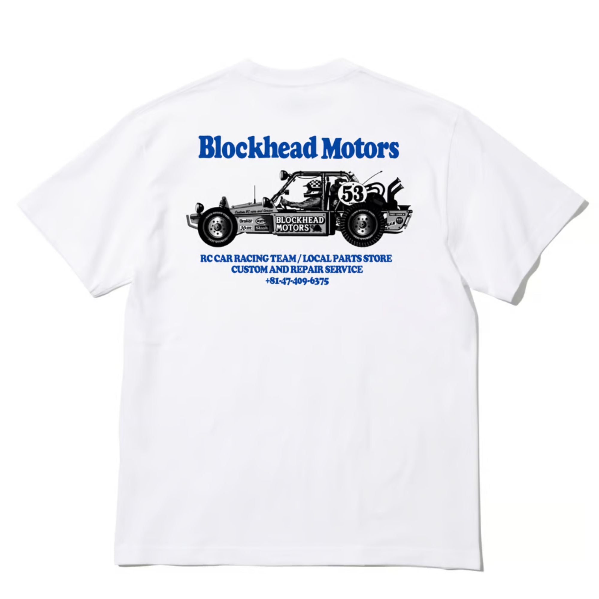 BLOCKHEAD MOTORS Vintage Baggy T-shirt (White)